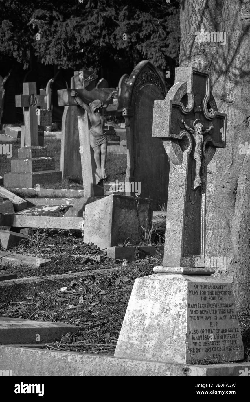 A picture of gravestones and monuments in Clevedon Cemetery, St Andrews ...