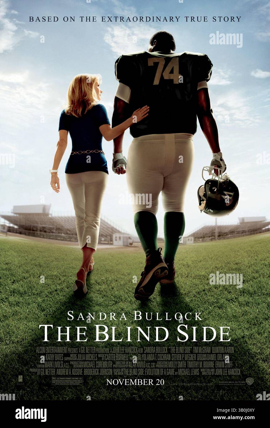 The Blind Side film poster Sandra Bullock & Quinton Aaron Stock Photo ...