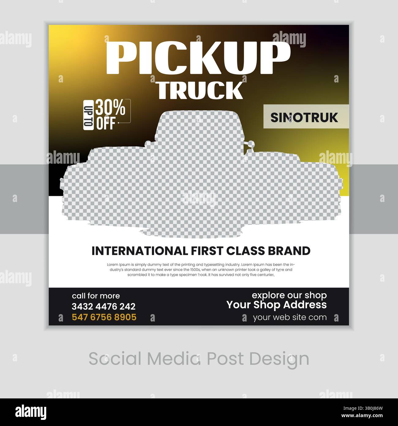 pickup trucks of international first class brand rant post design Stock ...
