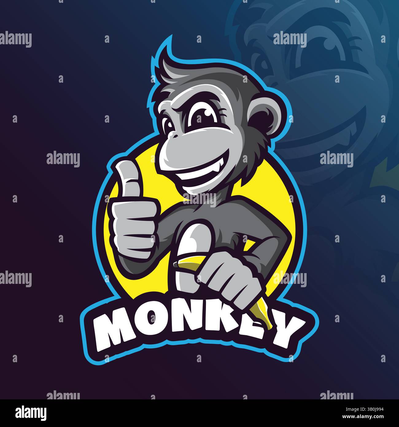 monkey mascot logo design vector with modern illustration concept style ...