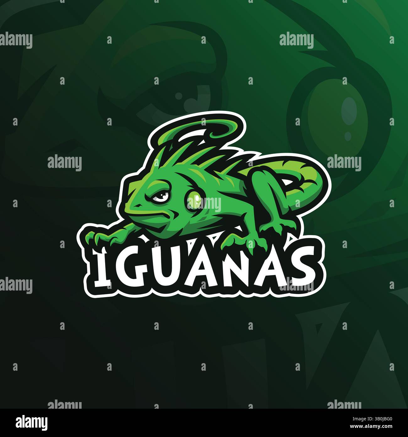 iguana mascot logo design vector with modern illustration concept style ...
