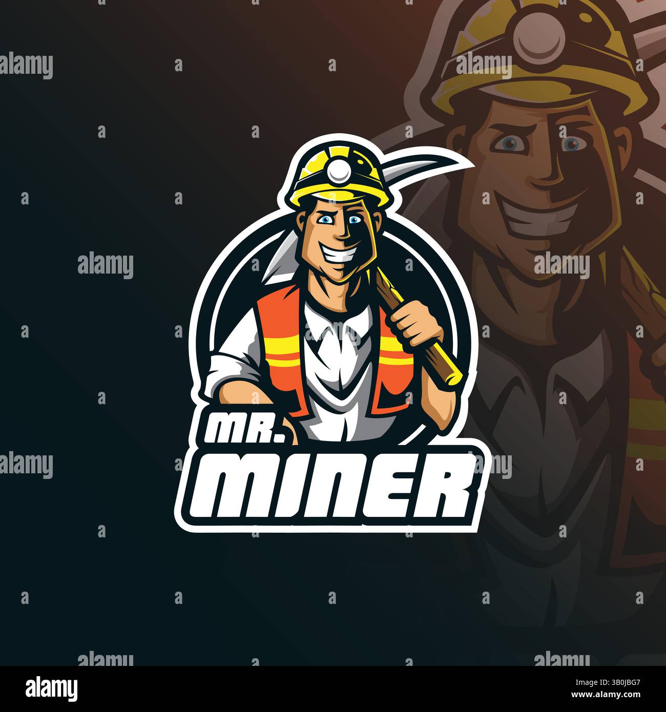 miner vector mascot logo design with modern illustration concept style ...