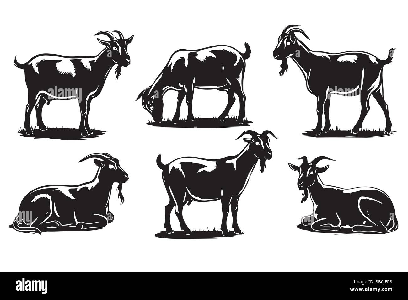 Goat silhouette vector hi-res stock photography and images - Alamy