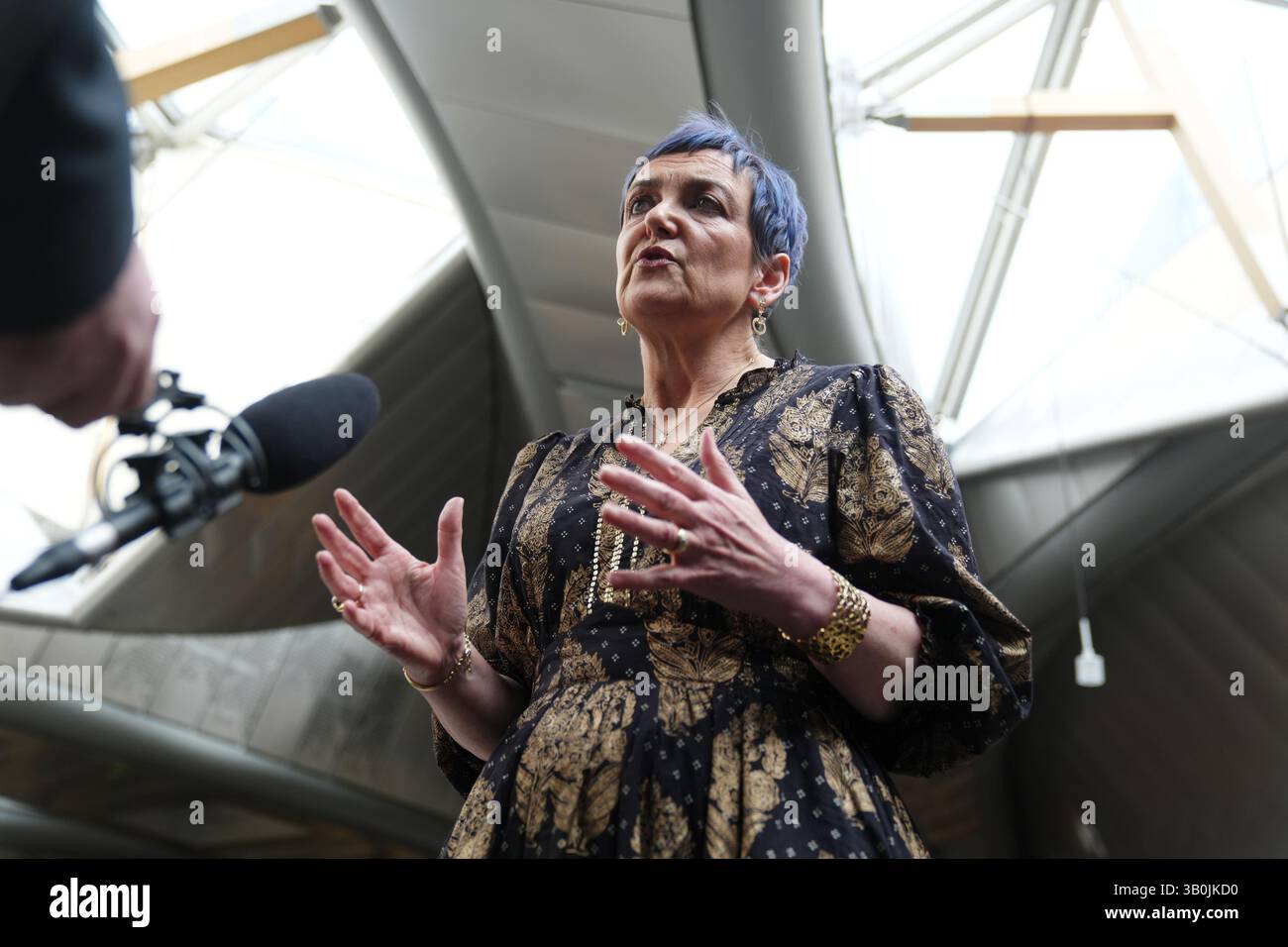 Justice Secretary Angela Constance speaks to the media after meeting ...