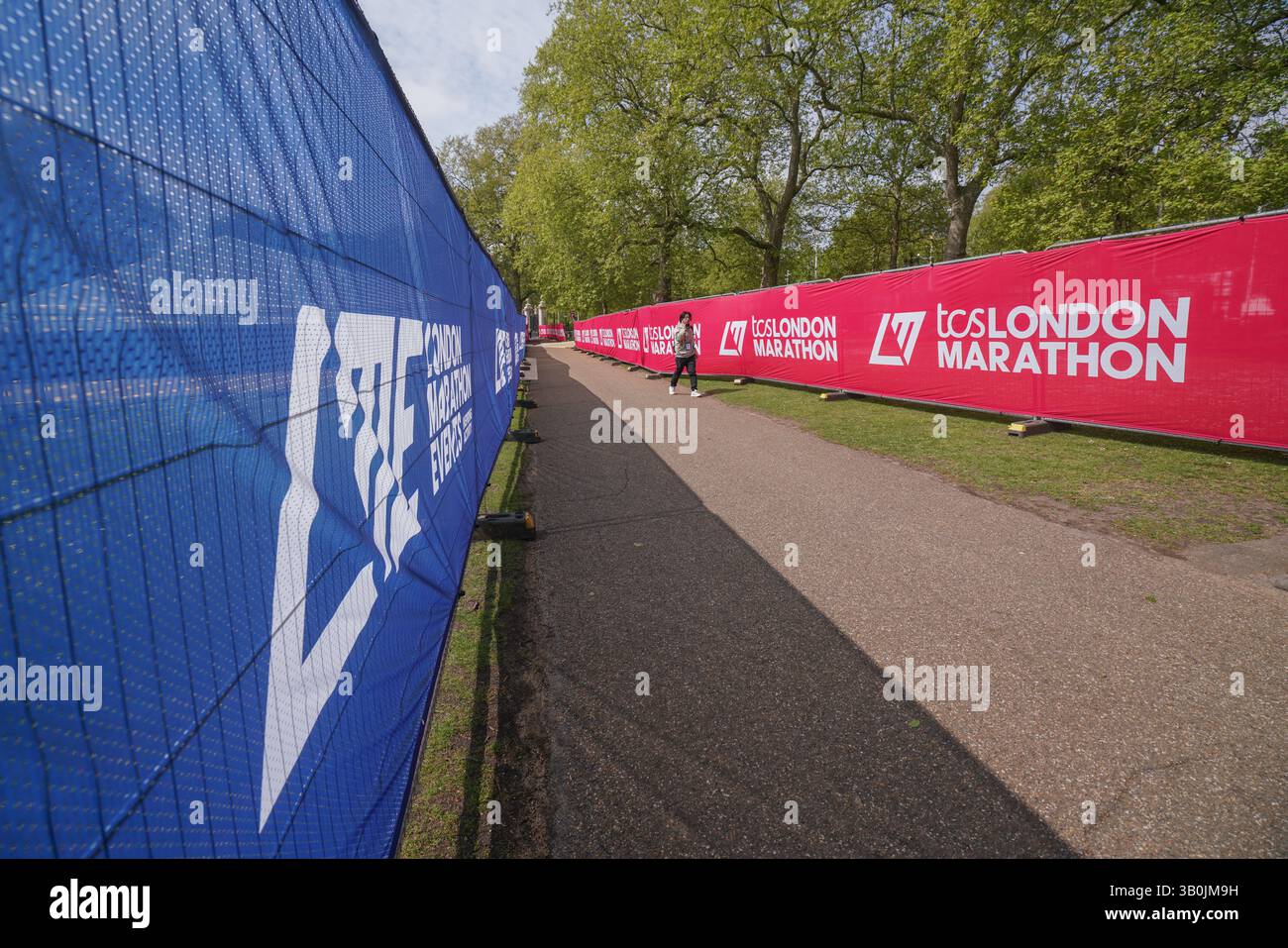 London UK 24 April 2025. Hoardings are displayed along The Mall for the ...