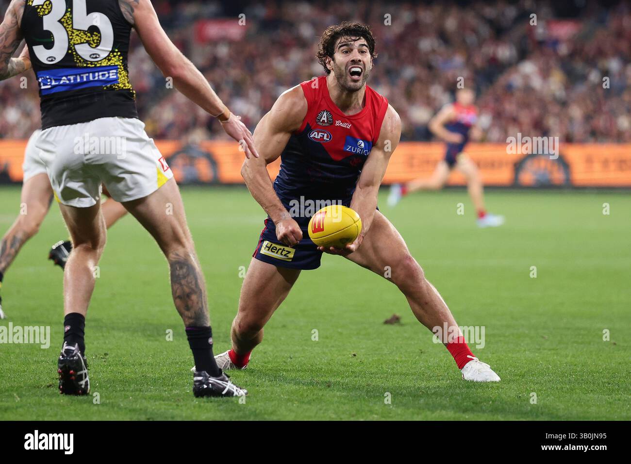 Melbourne, Australia. 24th Apr, 2025. Christian Petracca of the Demons ...