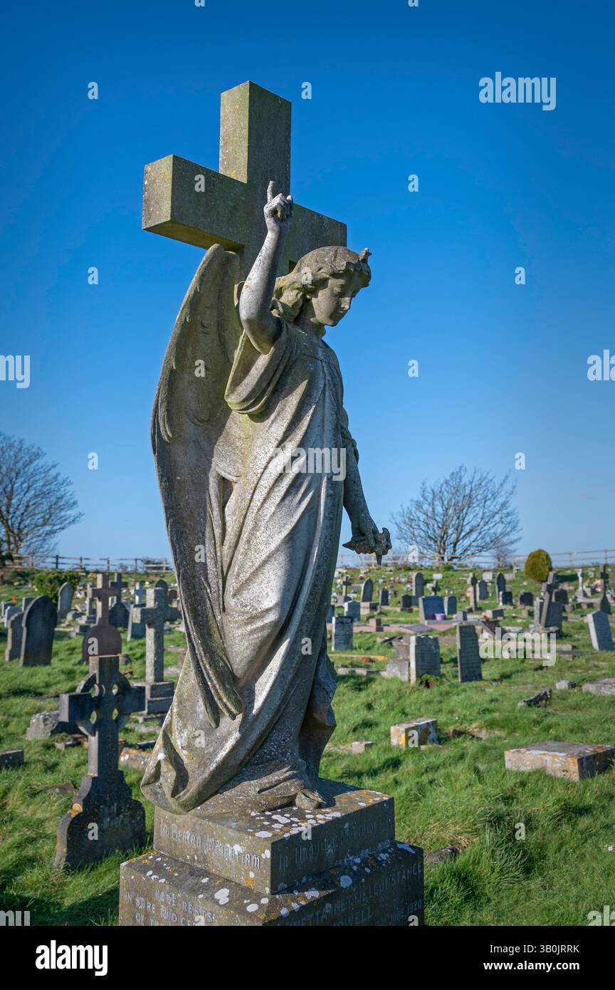 A picture of gravestones and monuments in Clevedon Cemetery, St Andrews ...