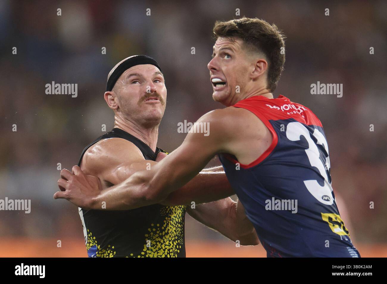 Melbourne, Australia. 24th Apr, 2025. Tom Fullarton of the Demons and ...