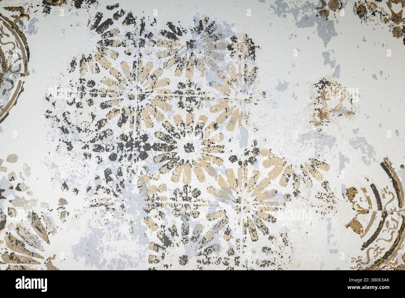 Elegant Wallpaper Background with Black and Gold Ornate Pattern on ...