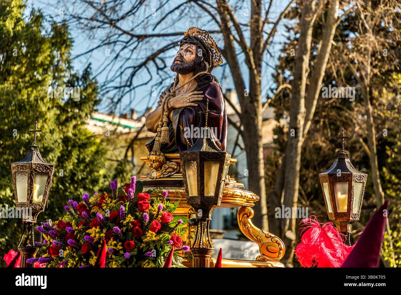 The paso pictured is the ‘Santísimo Cristo de las Misericordias’, also ...