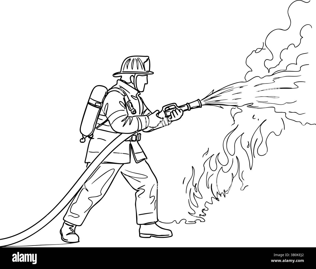 Battling a fire Stock Vector Images - Alamy