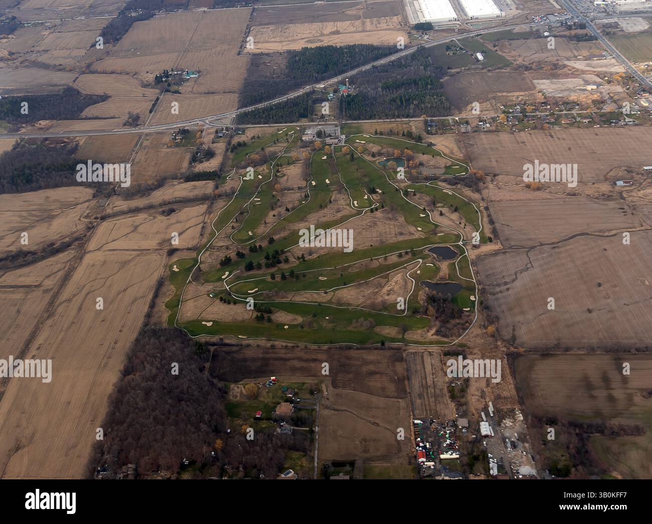 An aerial view of a golf course near Toronto, Ontario, Canada Stock ...