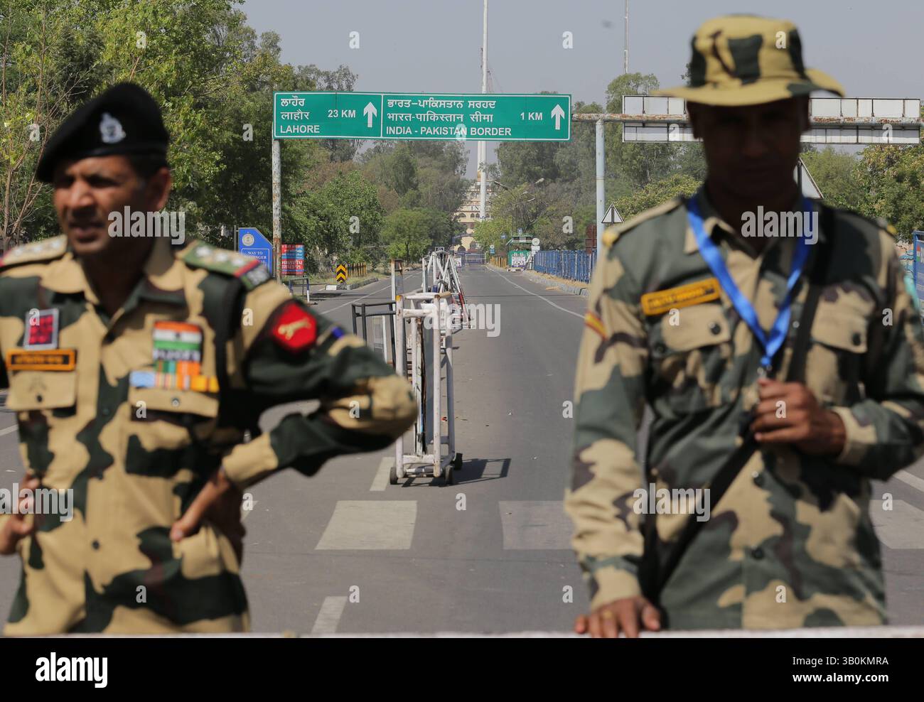 Terror attack aftermath at Indo-Pak border in India A distance ...