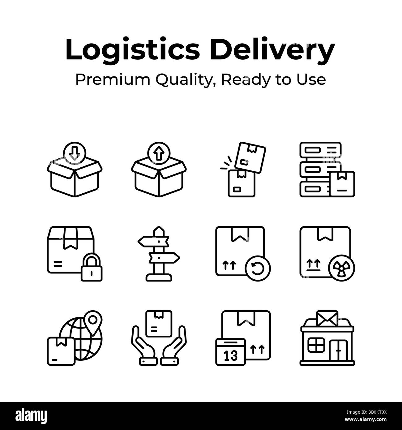 Logistics and delivery icons set isolated on white background Stock ...