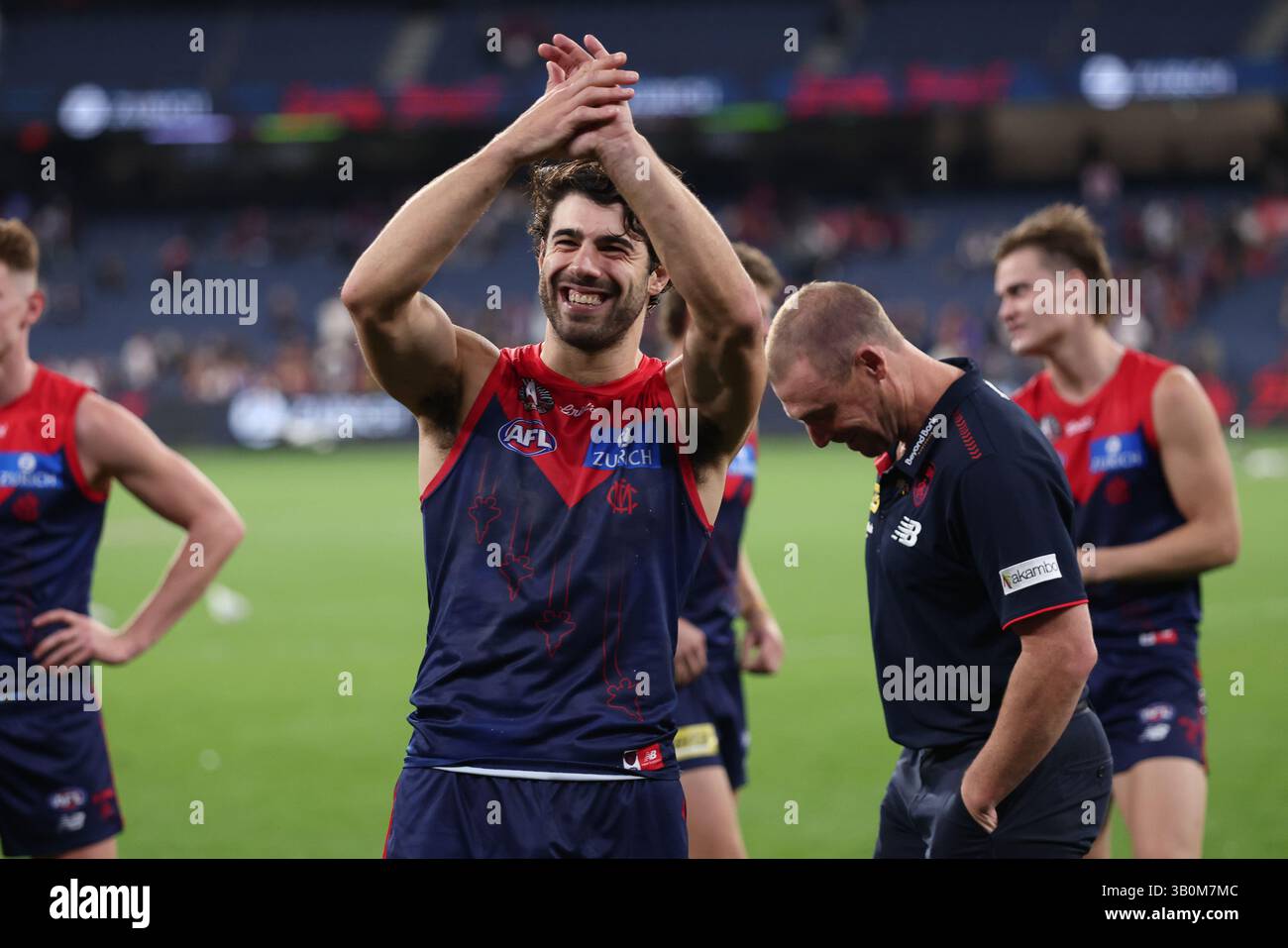Melbourne, Australia. 24th Apr, 2025. Christian Petracca of the Demons ...