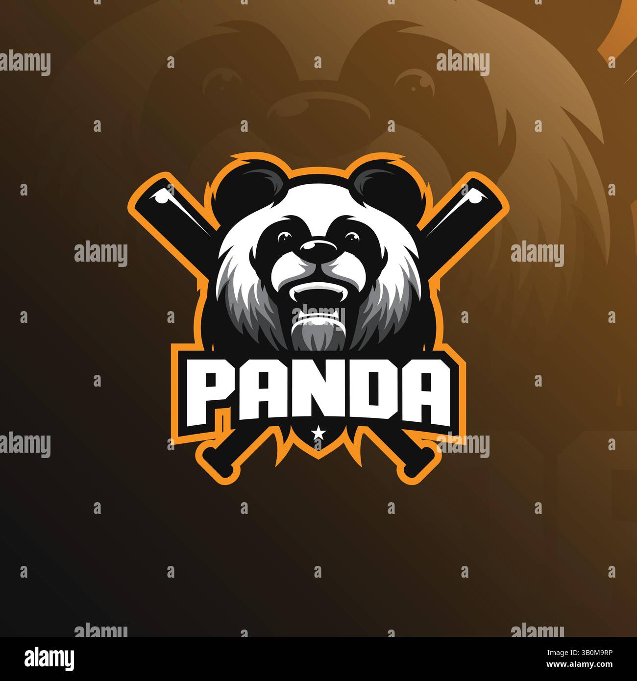 panda mascot logo design vector with modern illustration concept style ...