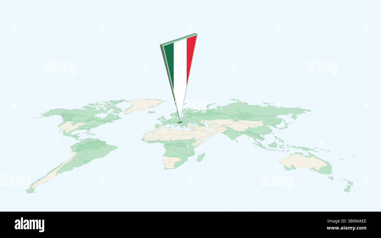Highlighted Hungary on Global Map with 3D Flag Location Pin of Hungary ...