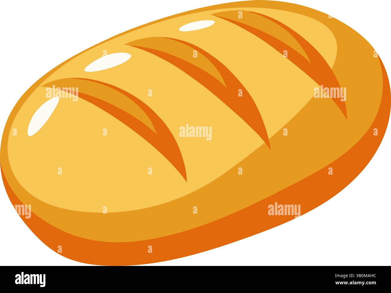 Classic Bread Bakery Golden Loaf Crust Soft Baked Round Icon Wheat ...