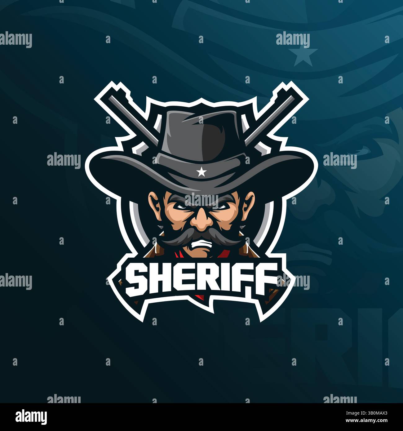 sheriff mascot logo design vector with modern illustration concept ...