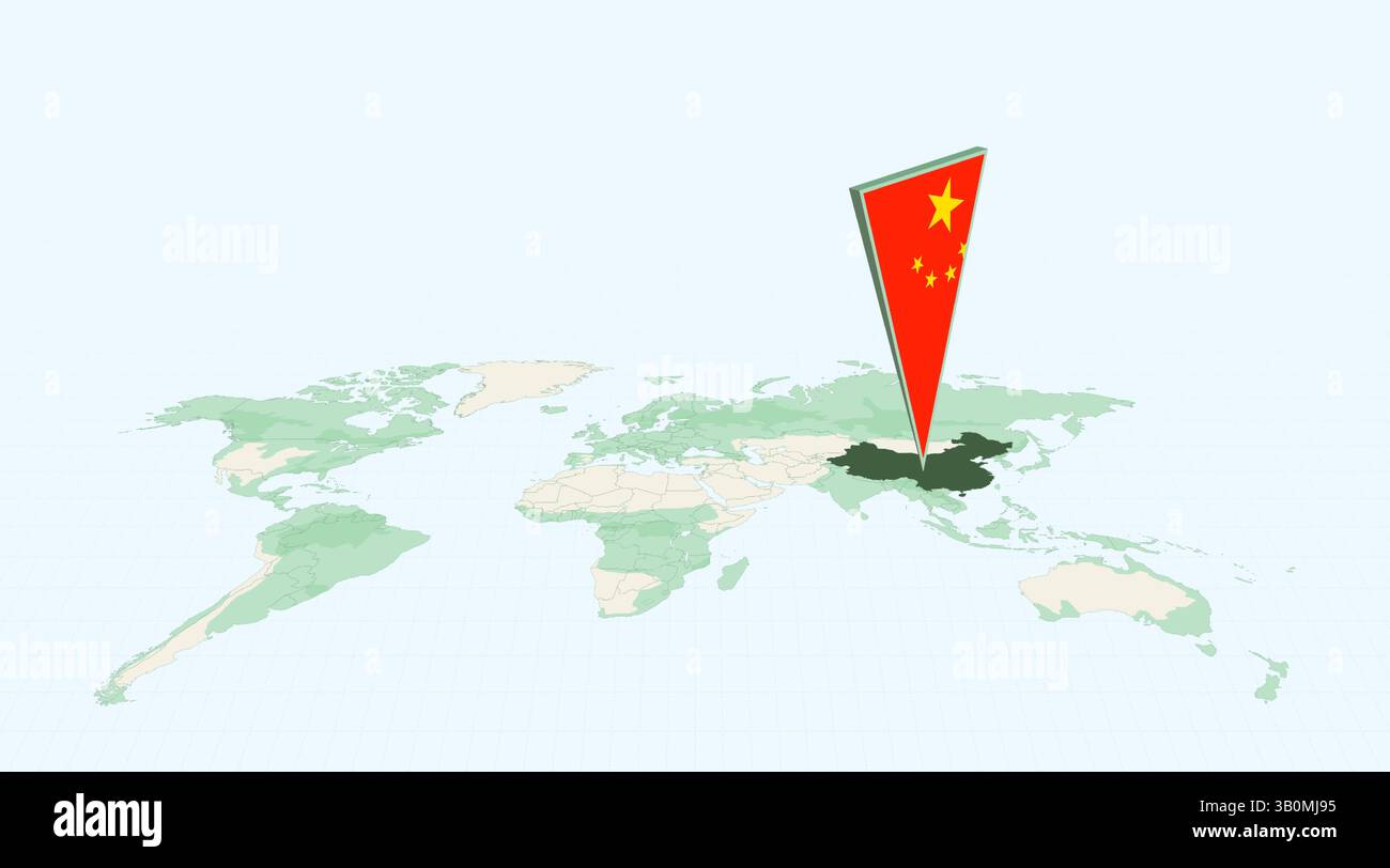 China on world map highlighted hi-res stock photography and images - Alamy