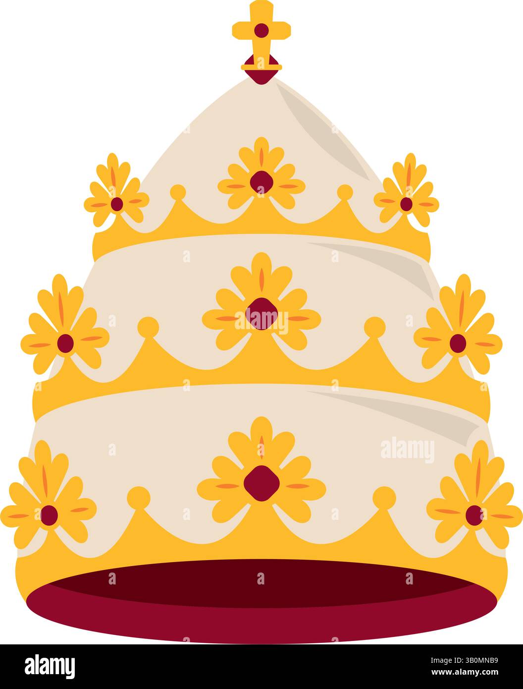 Papal Tiara Soft Tone Traditional Religious Crown Clerical Golden ...