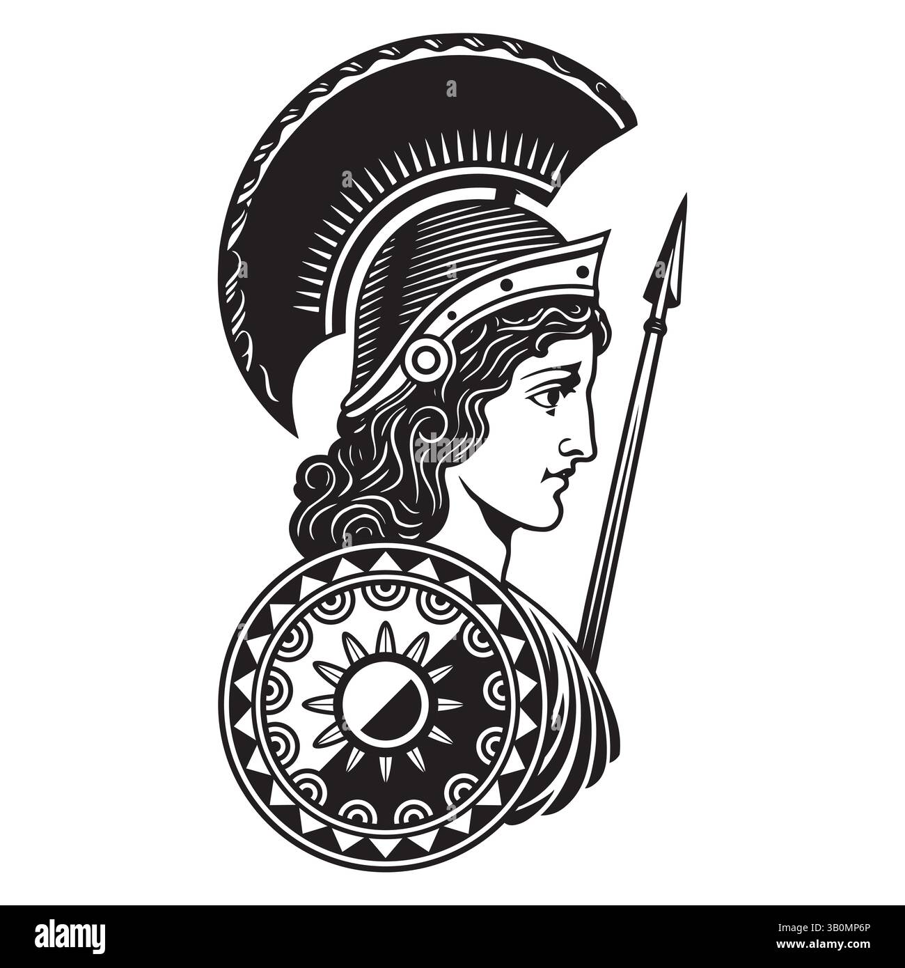 White warrior sculpture Stock Vector Images - Alamy