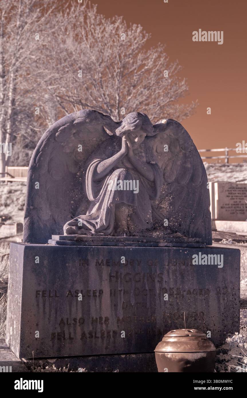 Infrared picture of gravestones and monuments in Clevedon Cemetery, St ...