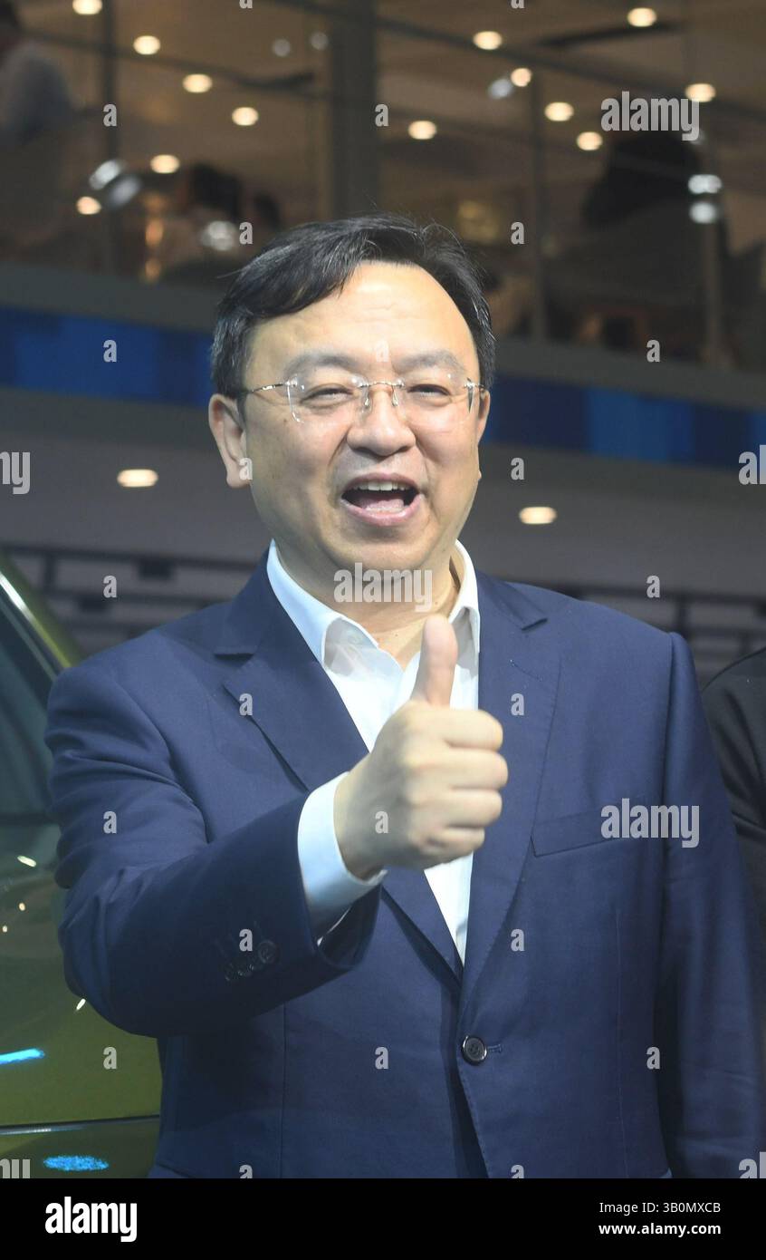 SHANGHAI, CHINA - APRIL 24, 2025 - Wang Chuanfu, the chairman of BYD ...