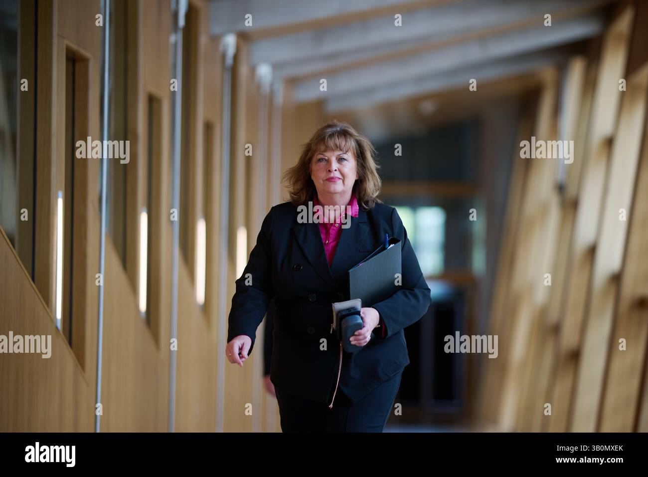Edinburgh Scotland, UK 24 April 2025. Cabinet Secretary for Transport Fiona Hyslop MSP at the ...