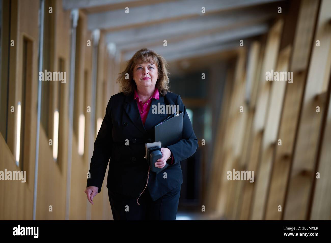 Edinburgh Scotland, UK 24 April 2025. Cabinet Secretary for Transport Fiona Hyslop MSP at the ...