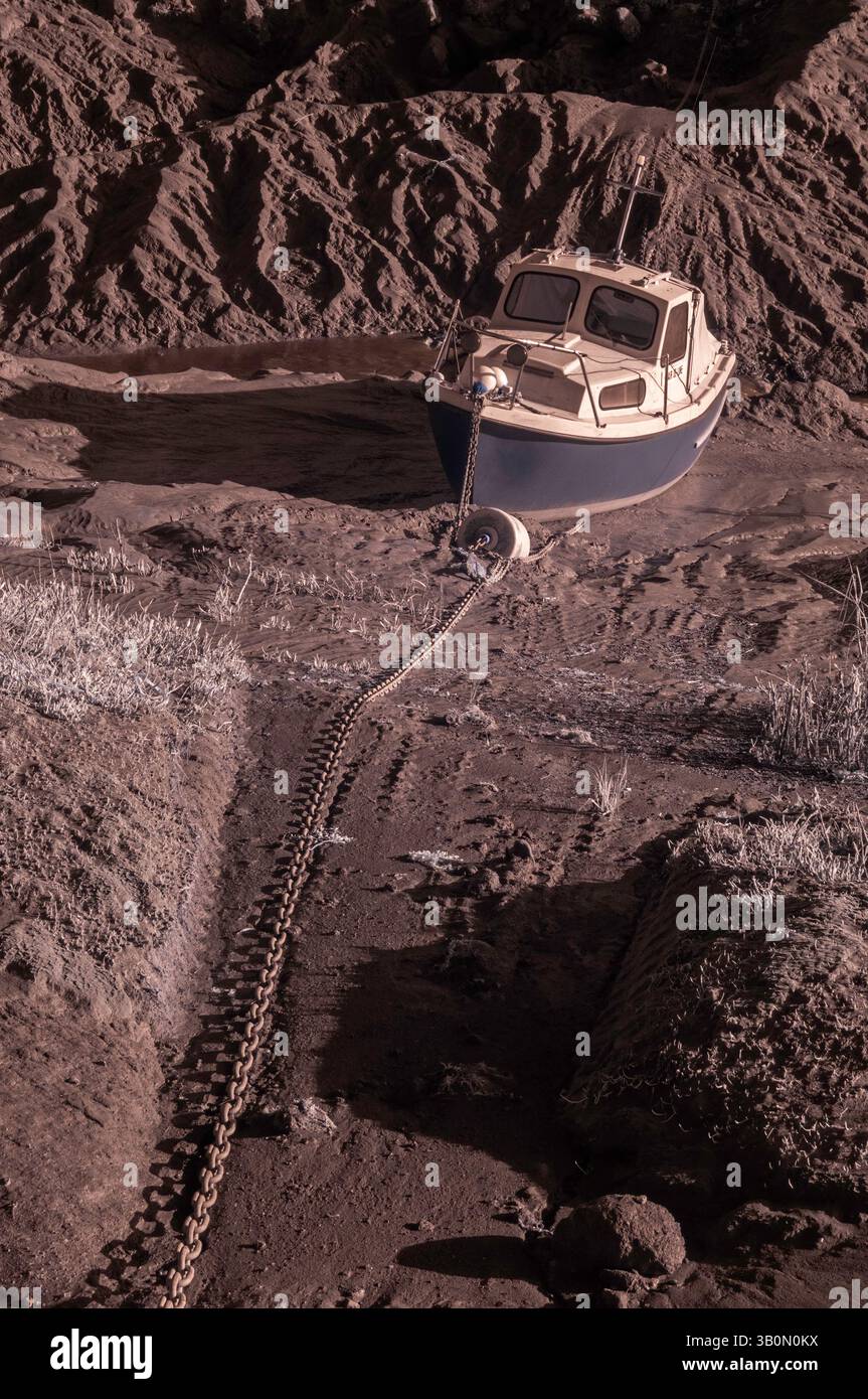 Infrared picture of Leisure craft, high and dry at their moorings at ...