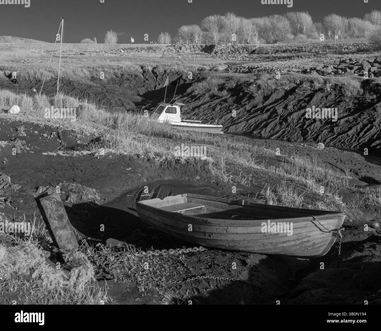Infrared picture of Leisure craft, high and dry at their moorings at ...