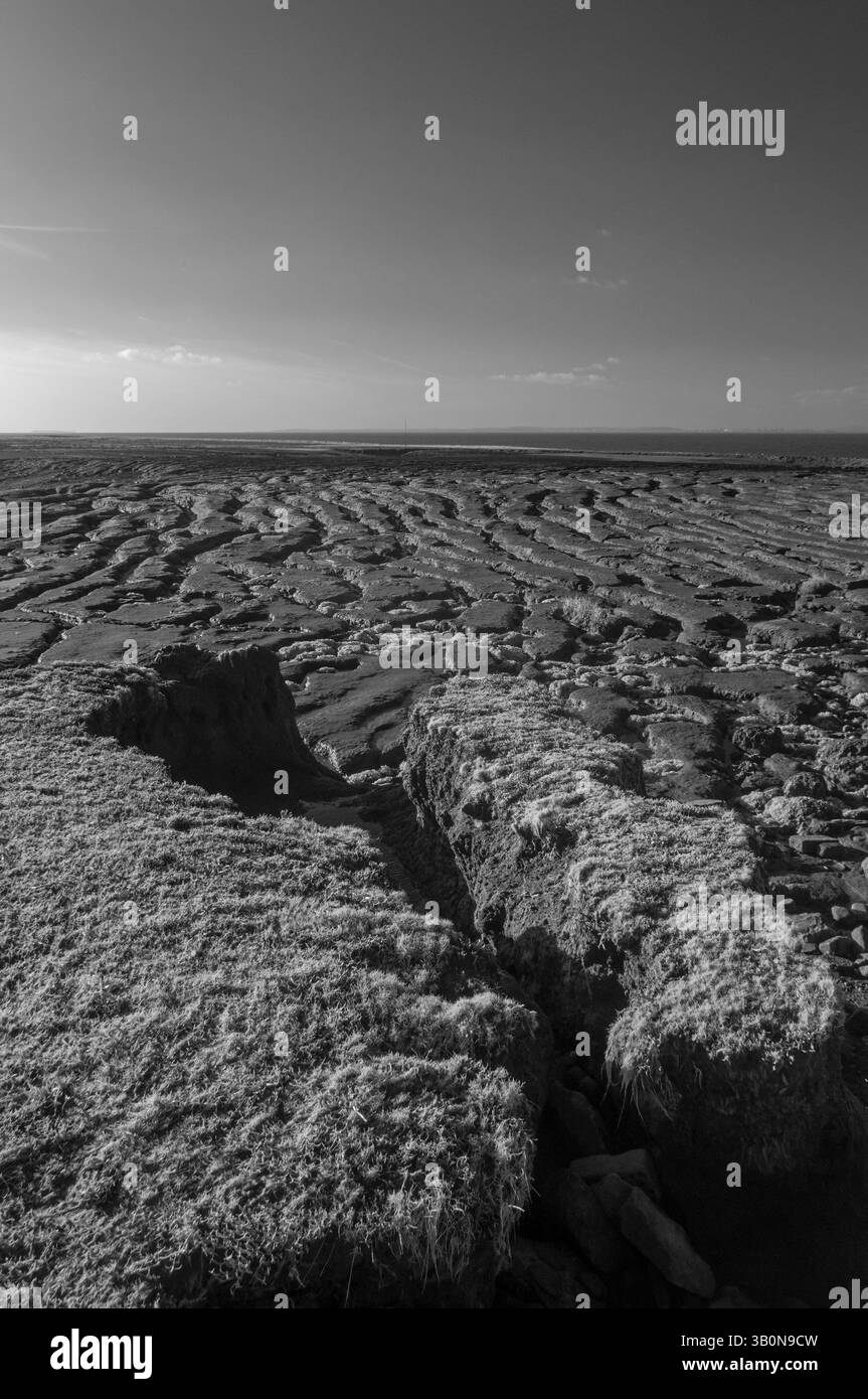 Infrared picture looking out across Clevedon harbour toward the Bristol ...