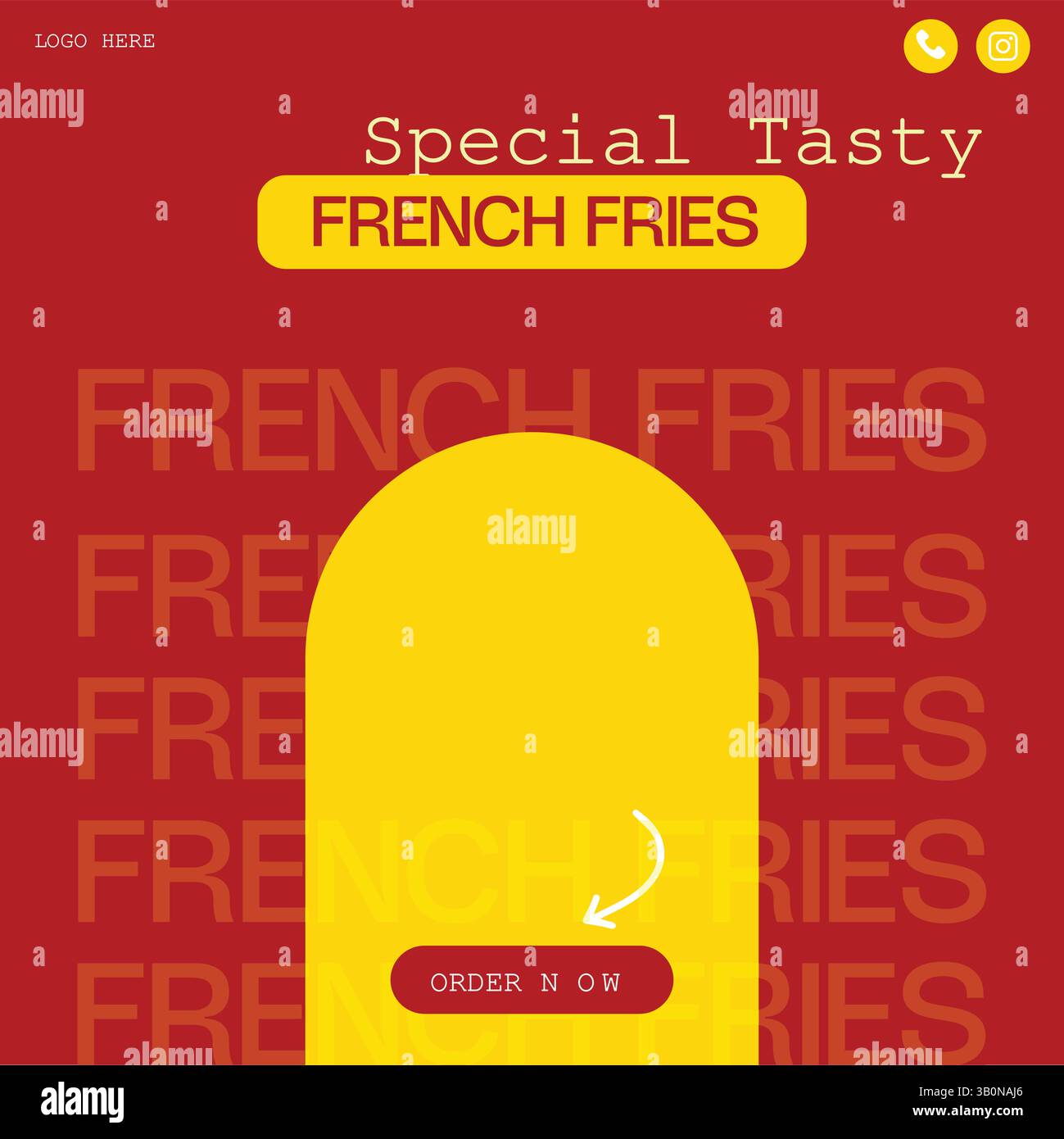 Food social media post , Fries social media post template banner Stock ...