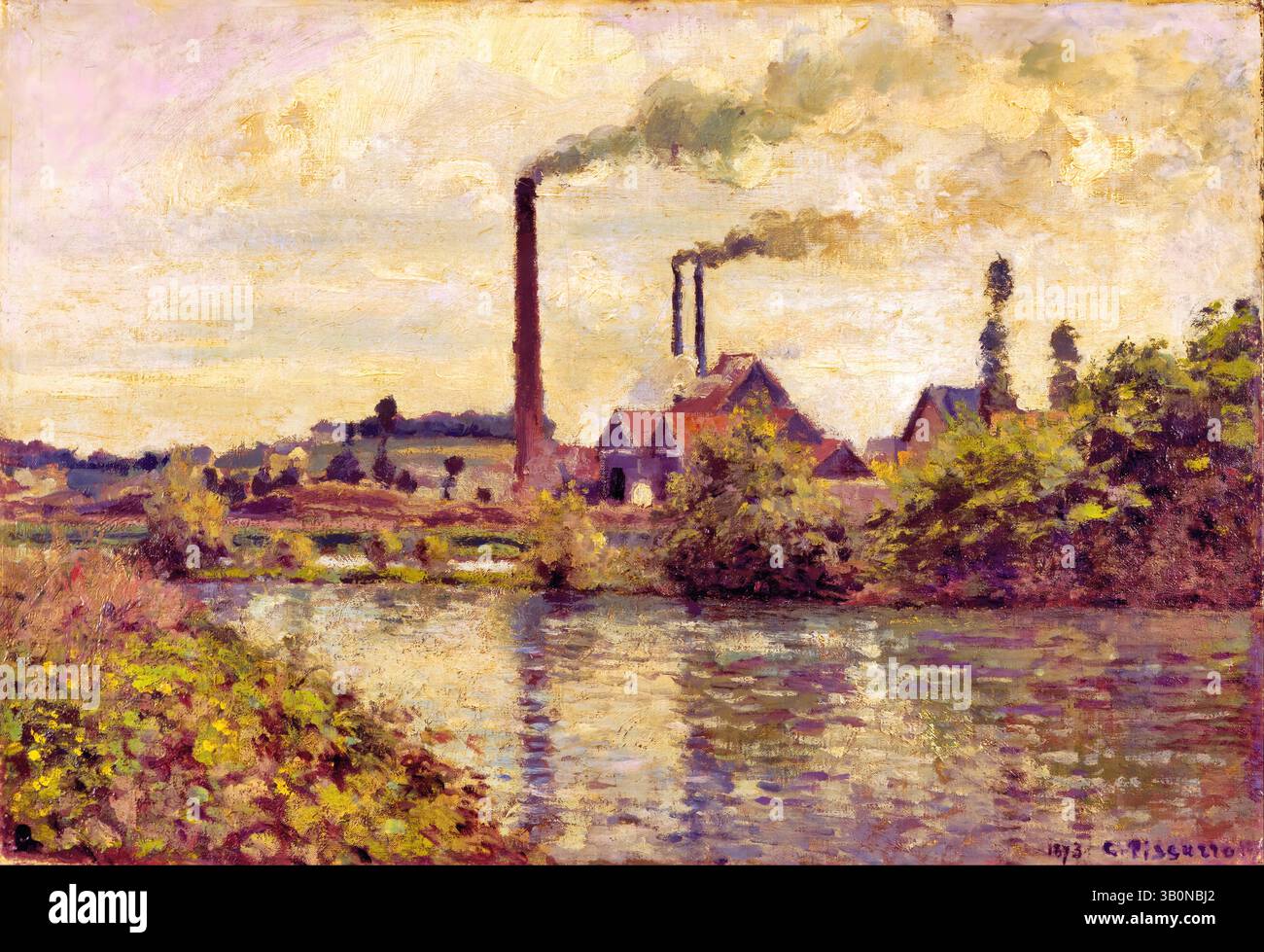 The Factory at Pontoise, 1893 (Painting) Pissarro, Camille (1830-1903 ...