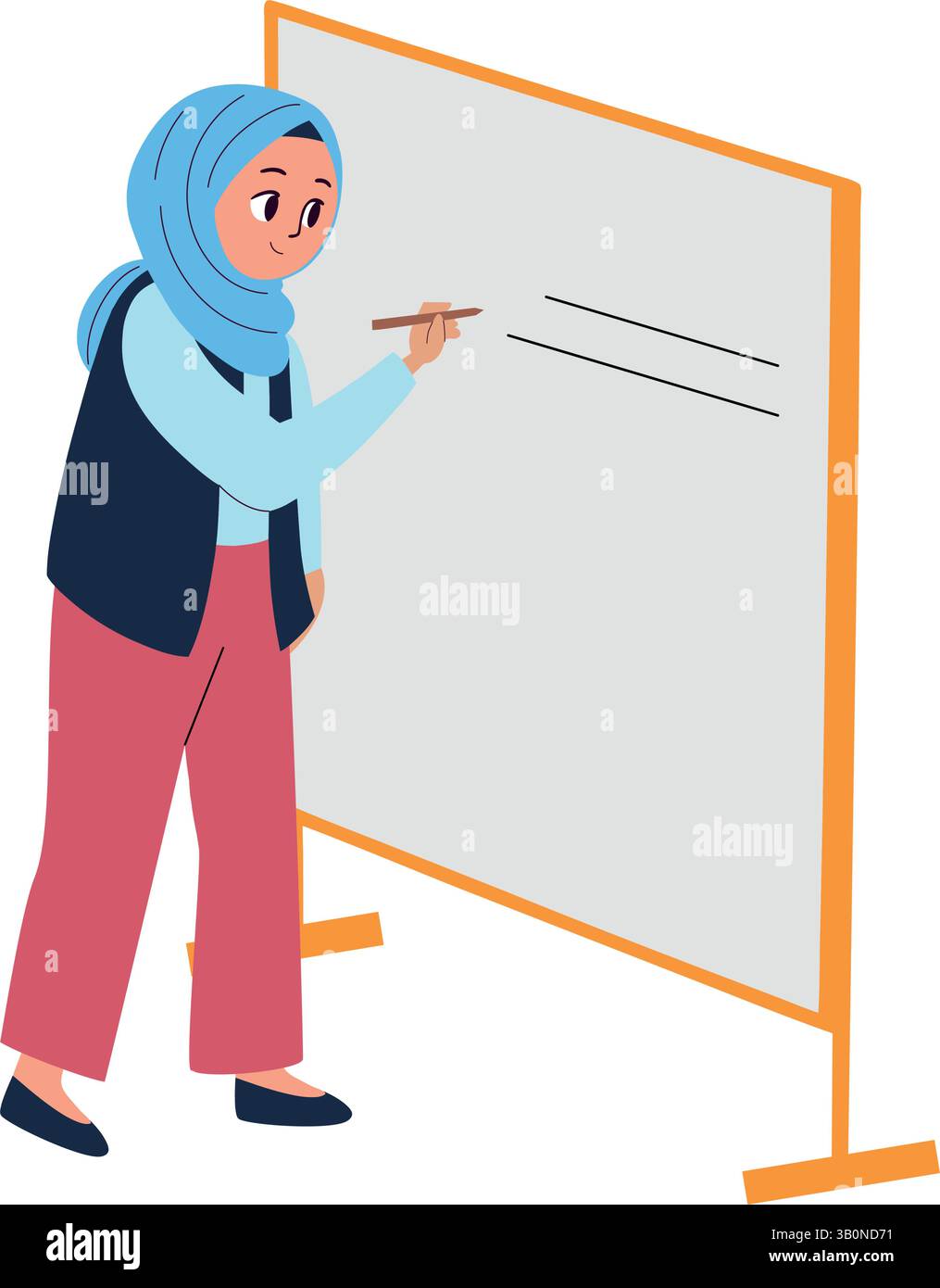 Hijab Teacher Board Drawing Classroom Instruction Muslim Educator ...
