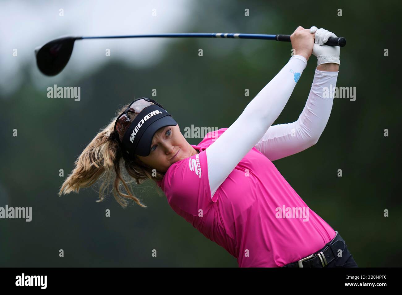 Brooke M. Henderson, of Canada, hits on the second hole during the ...