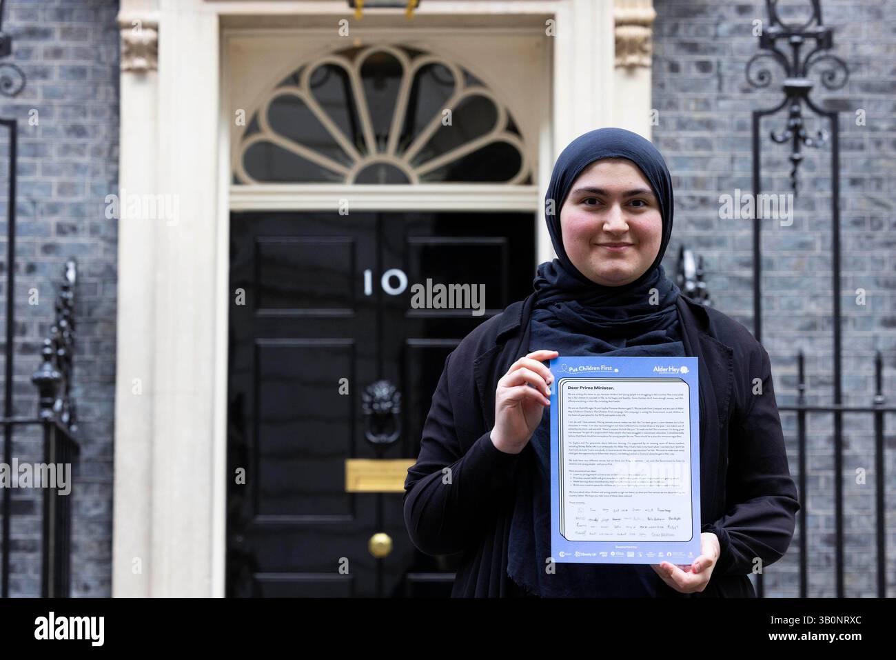 EDITORIAL USE ONLY Havin Basanmay aged 19, delivers an open letter to ...