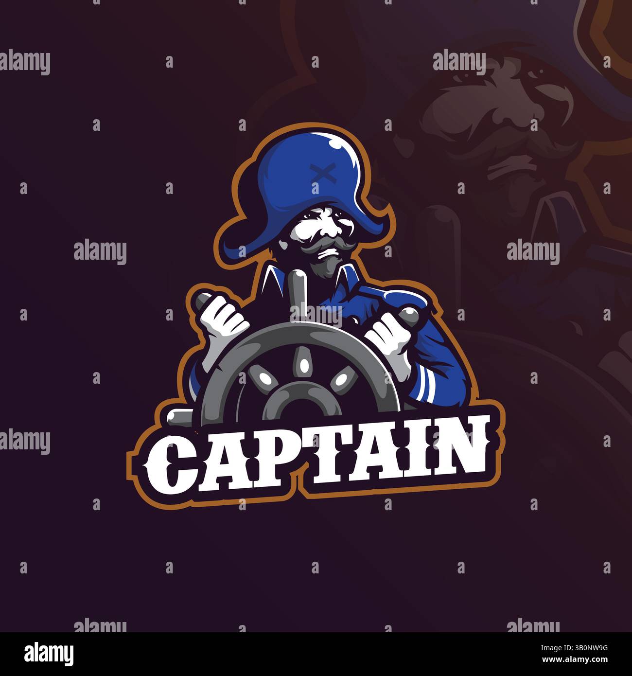 captain mascot logo design vector with modern illustration concept ...