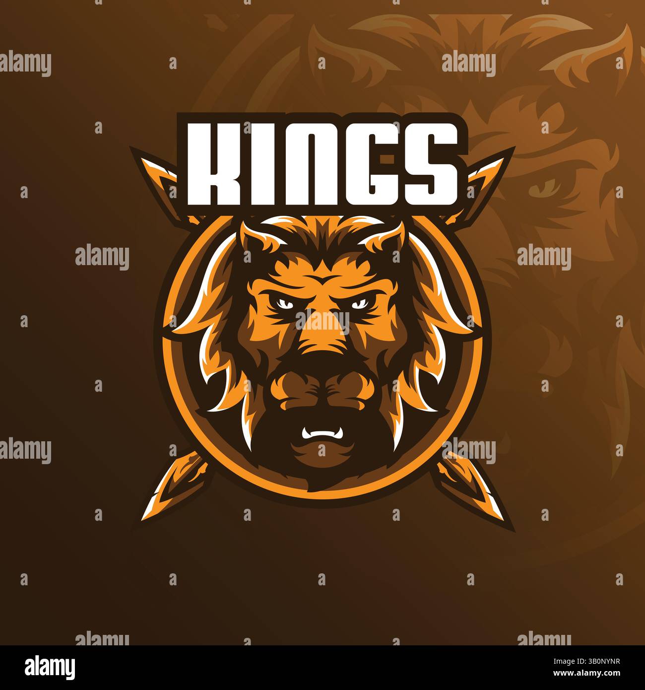 lion mascot logo design vector with modern illustration concept style ...