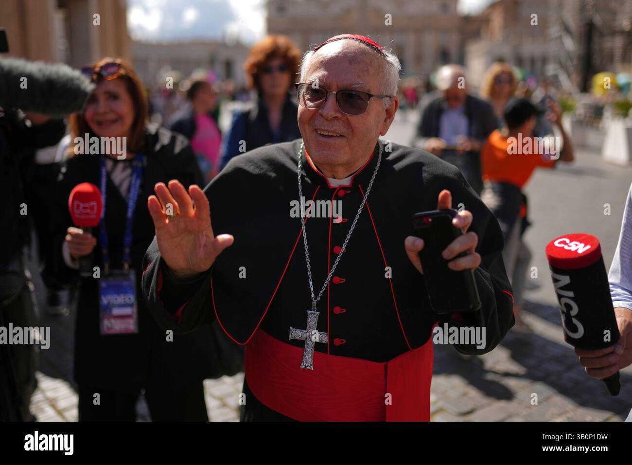 Cardinal Aquilino Bocos walks in St. Peter's Square at the Vatican ...
