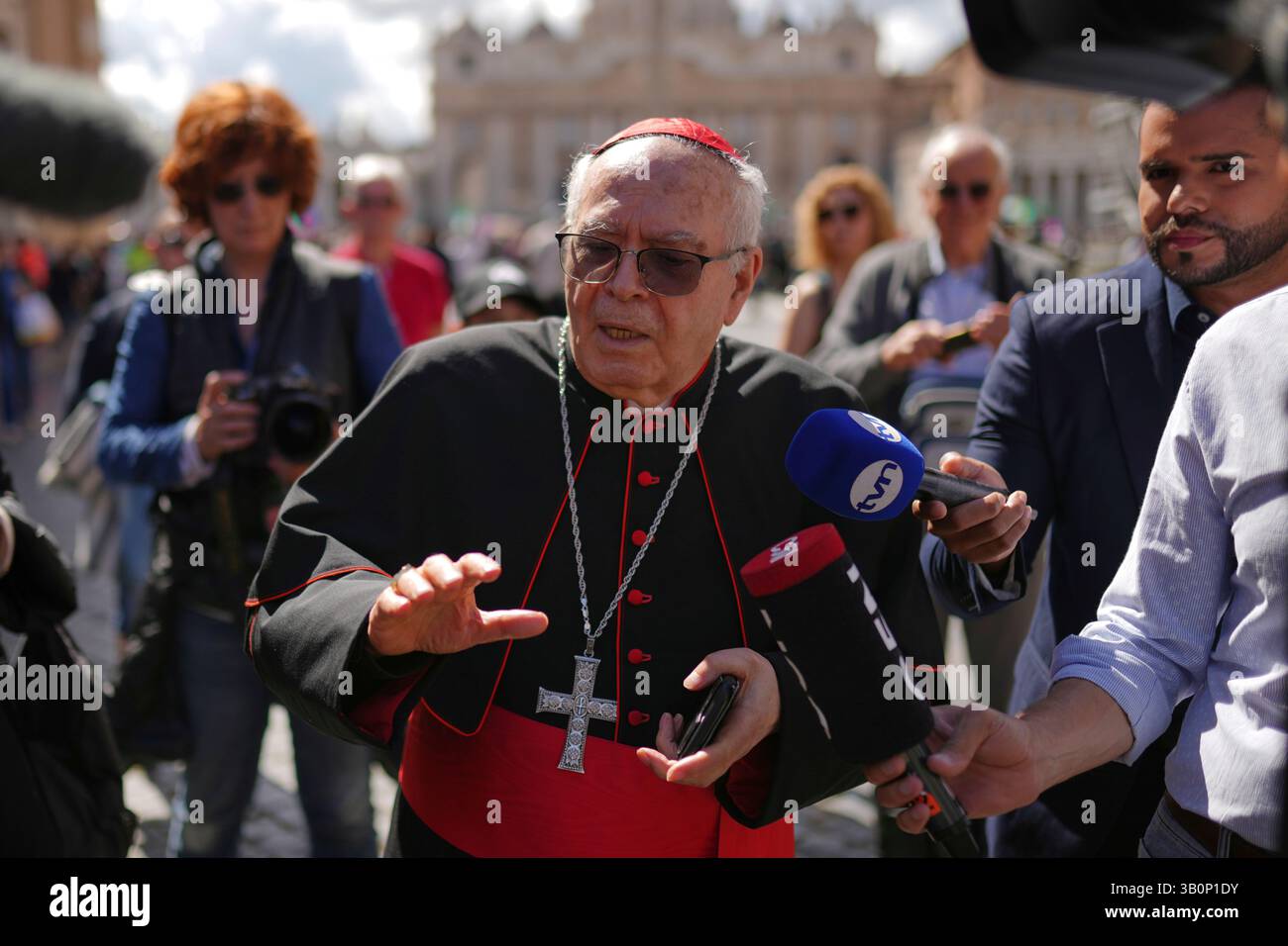 Cardinal Aquilino Bocos walks in St. Peter's Square at the Vatican ...
