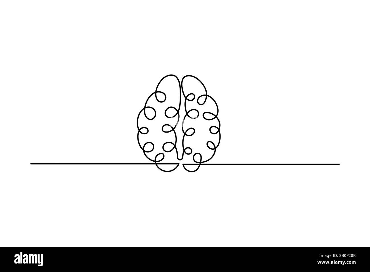 Human brain continuous one line drawing of minimalist outline vector icon Stock Vector Image ...