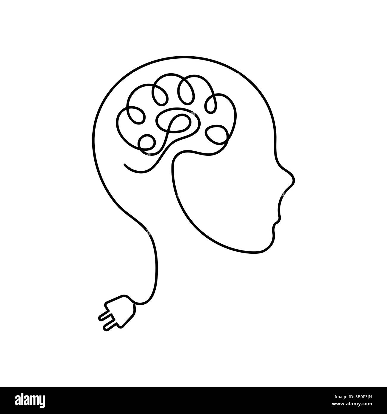 Human brain continuous one line drawing of minimalist outline vector icon Stock Vector Image ...