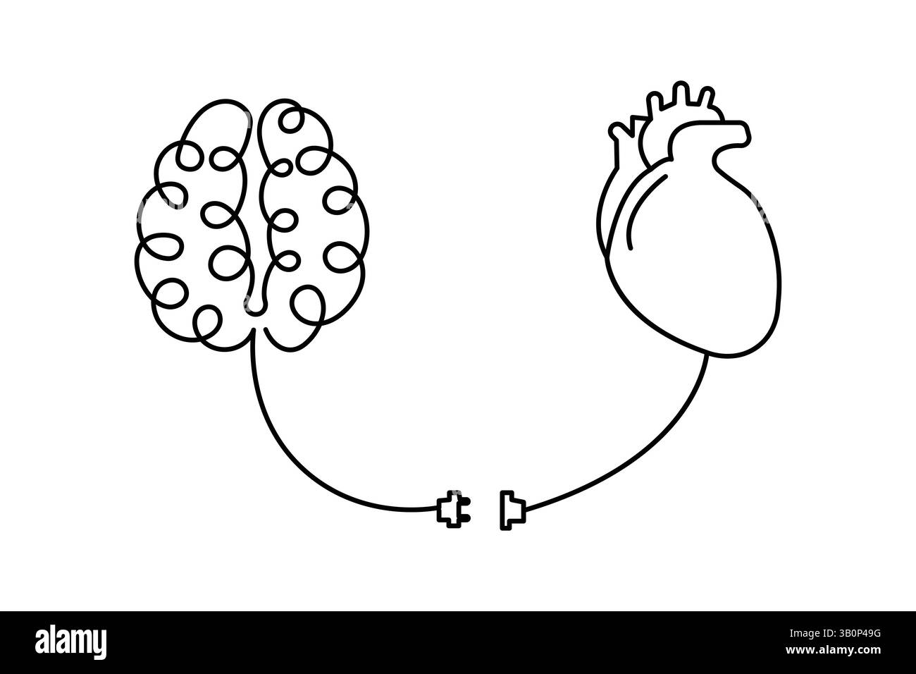 Human brain continuous one line drawing of minimalist outline vector ...