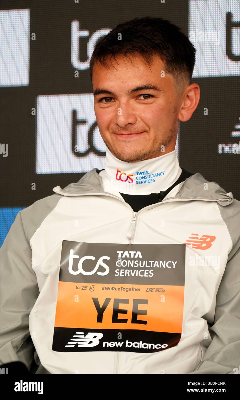 Alex Yee during the press conference held at the TCS London Marathon ...