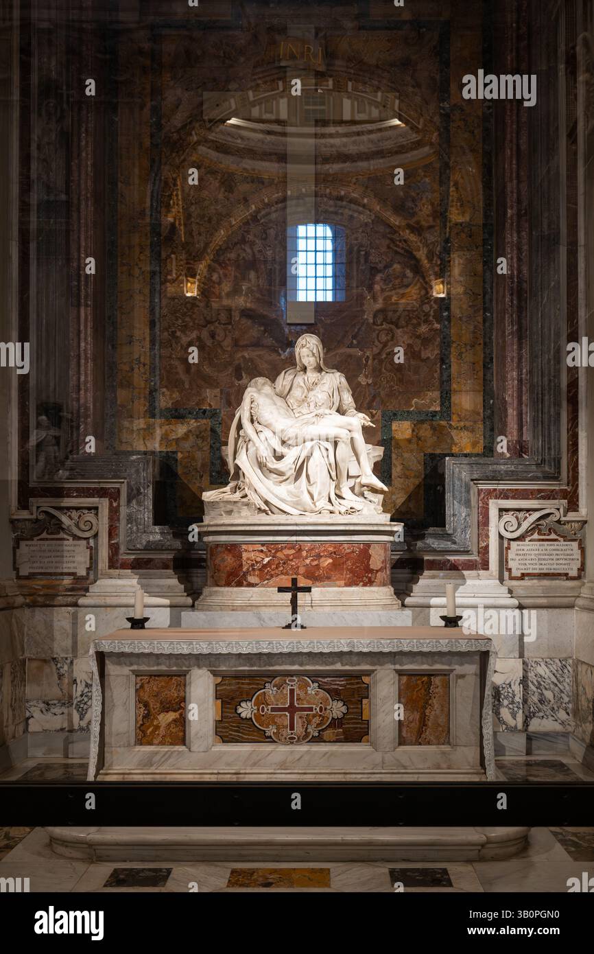 15-04-2025 Vatican City, Rome, Italy. La Pietà or La Pieta statue in ...