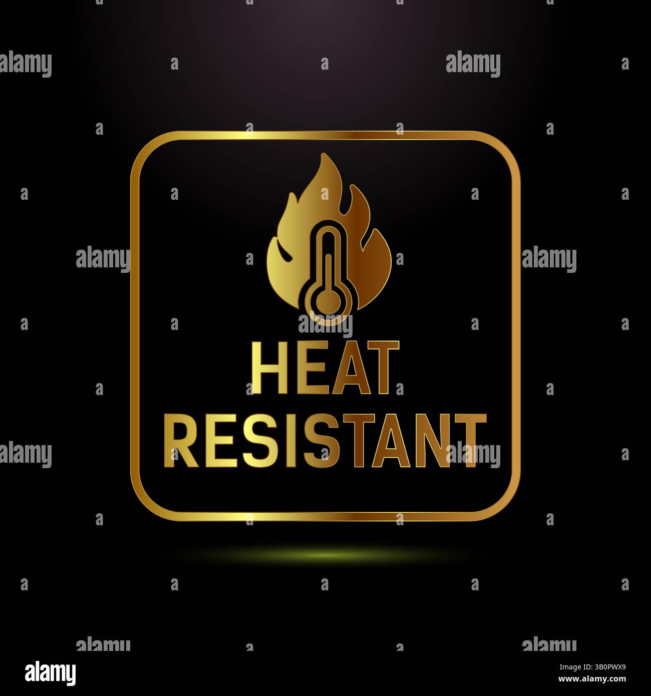 Heat resistant icon design illustration, Heat resistant label sign ...