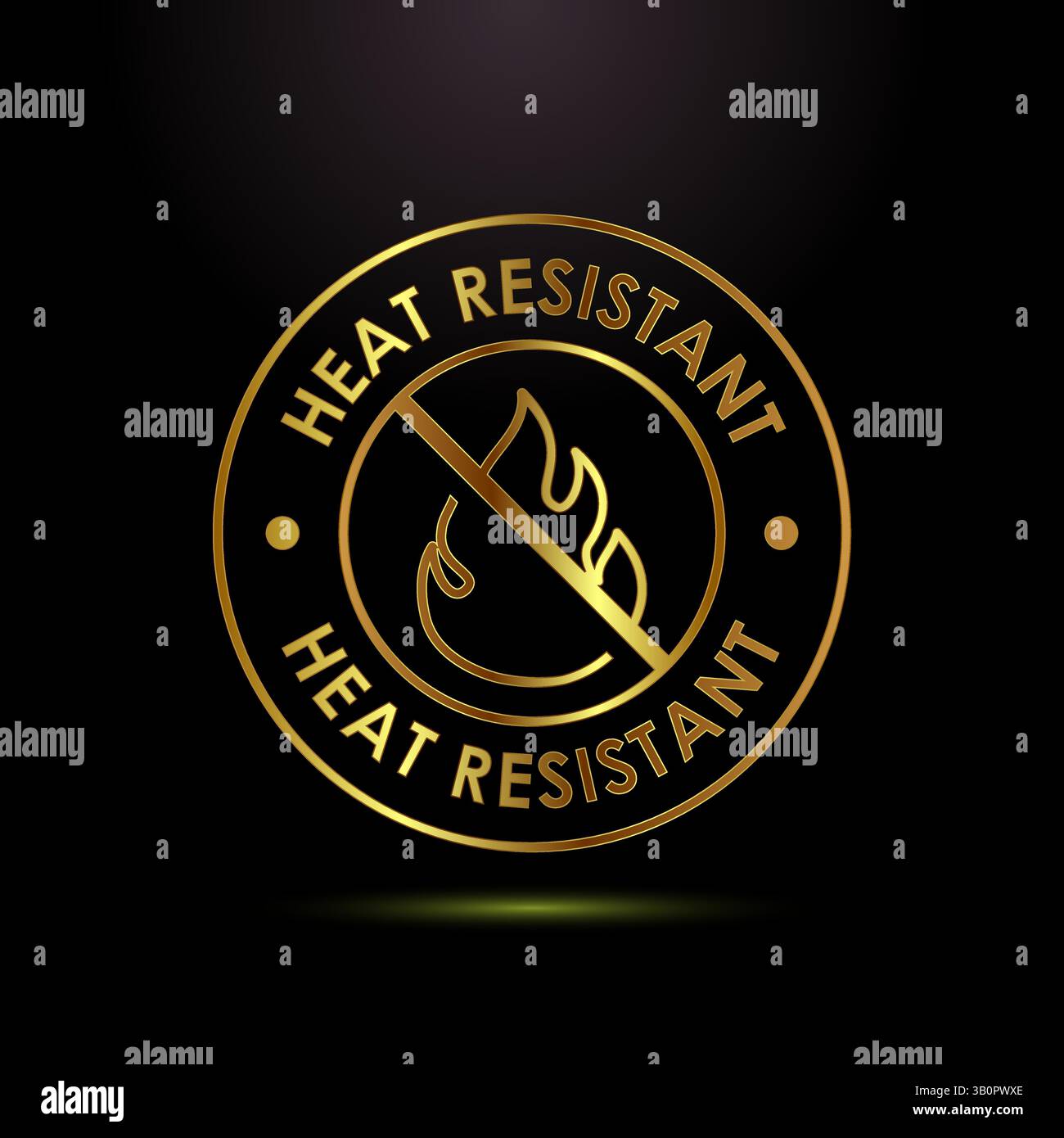 Heat resistant icon design illustration, Heat resistant label sign ...