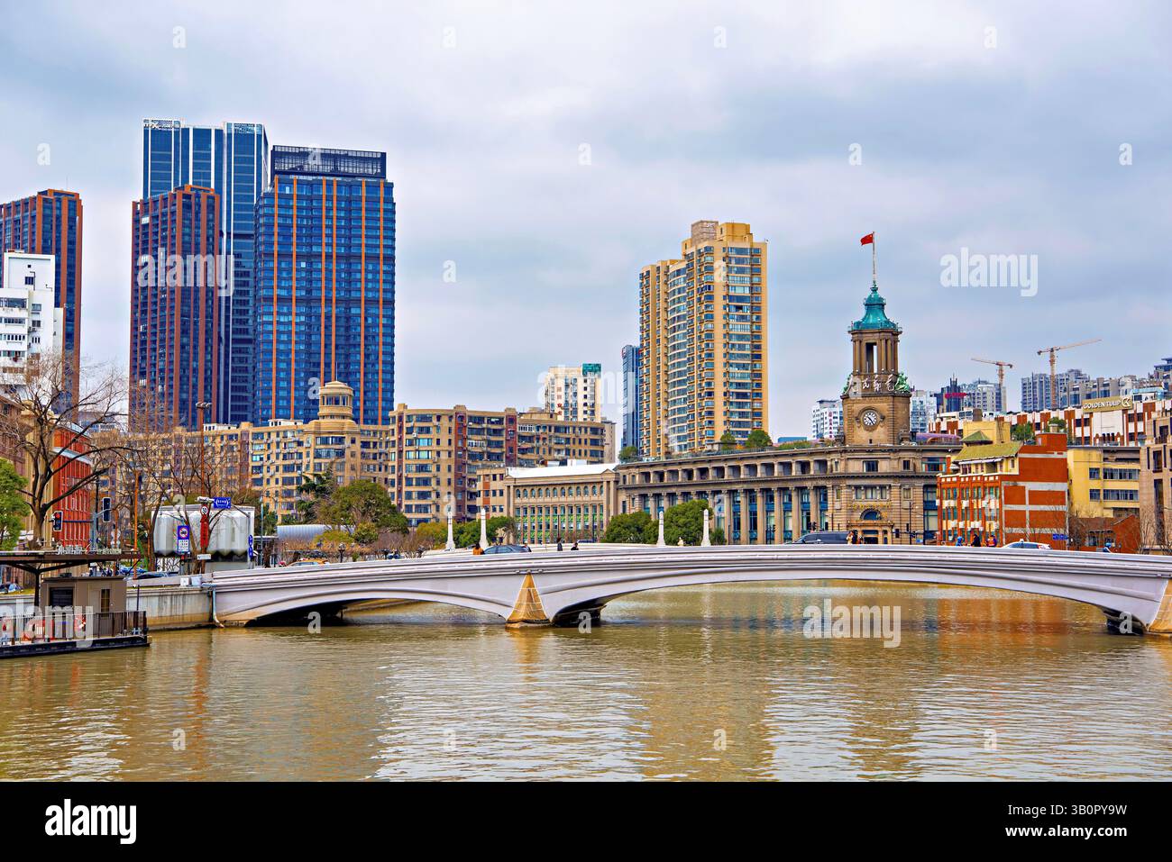 Suzhou Creek with the Shanghai Postal Museum (built in the 1920s) on ...